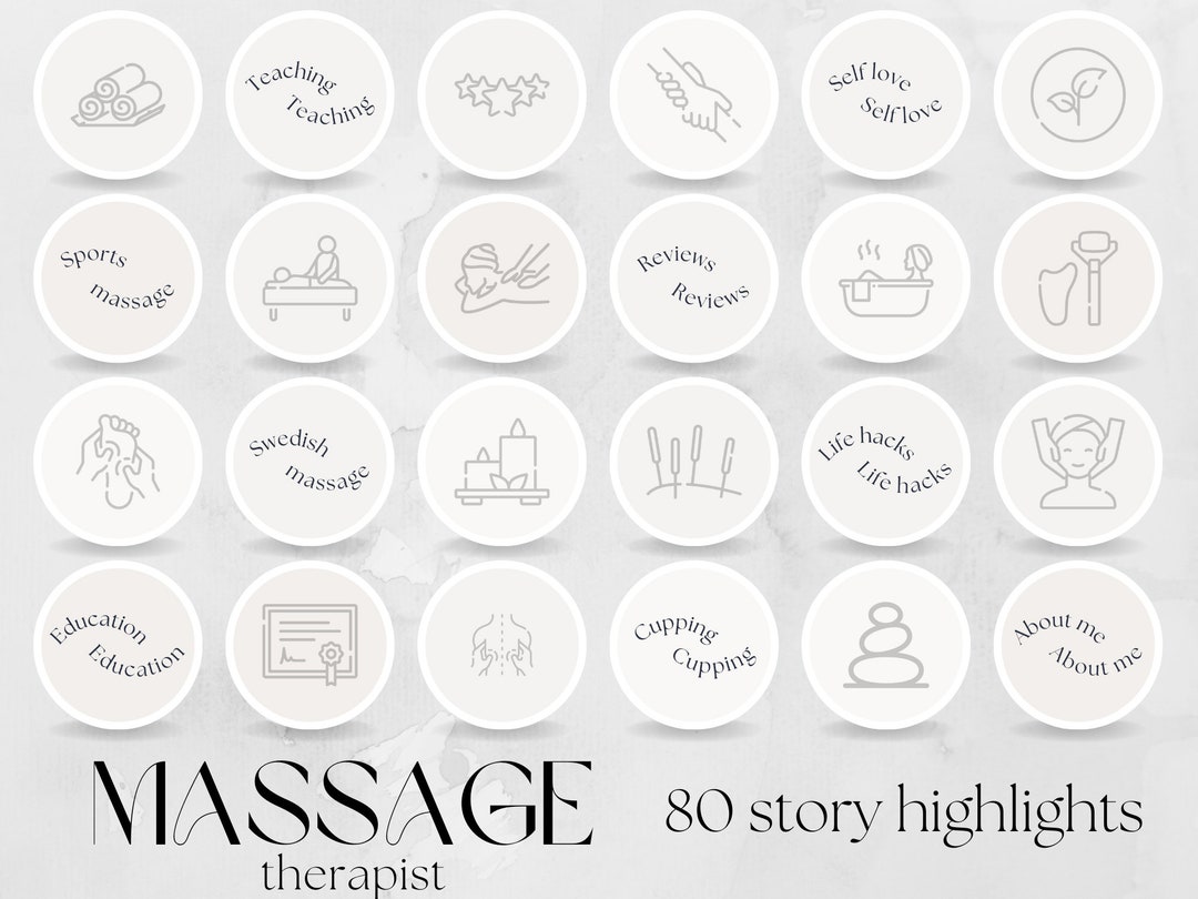 80 Massage Therapist Social Media Story Highlight Covers| Spa ...