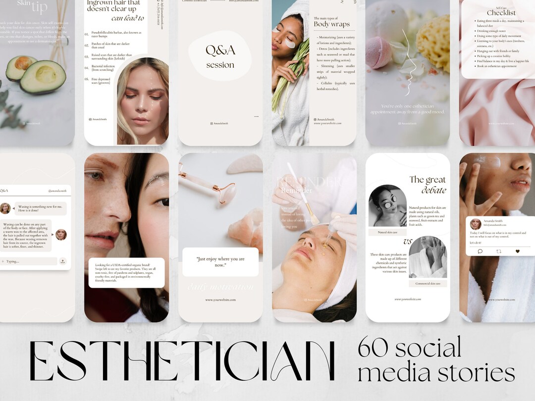 60 Esthetician Social Media Stories Templates | Cosmetician ...
