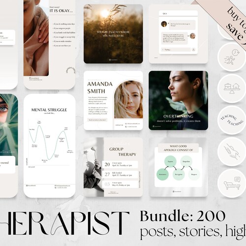 60 Psychologist Therapist Social Media Posts Templates - Etsy