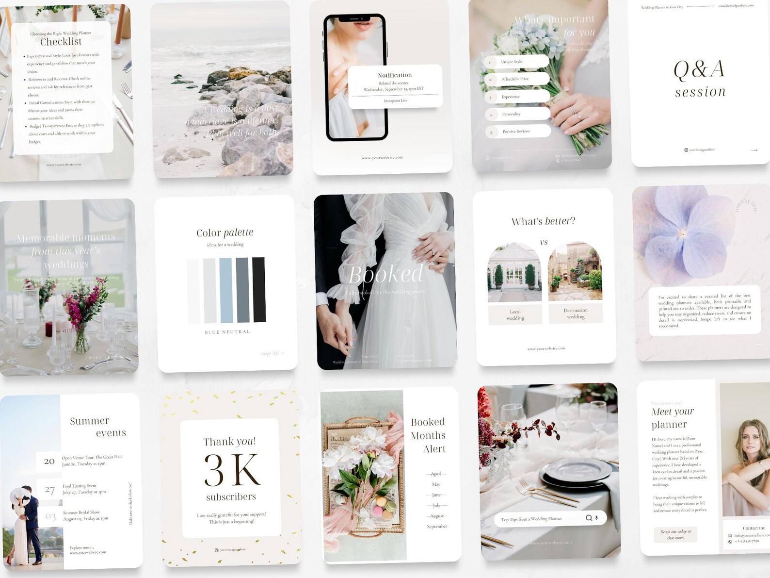 70 Wedding Planner Social Media Post Templates | Event Planning ...
