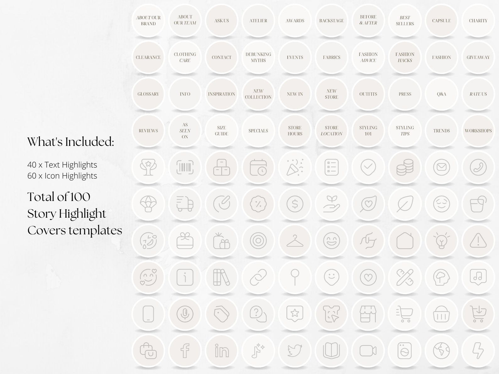 100 Fashion Social Media Story Highlight Cover Templates | Clothing ...