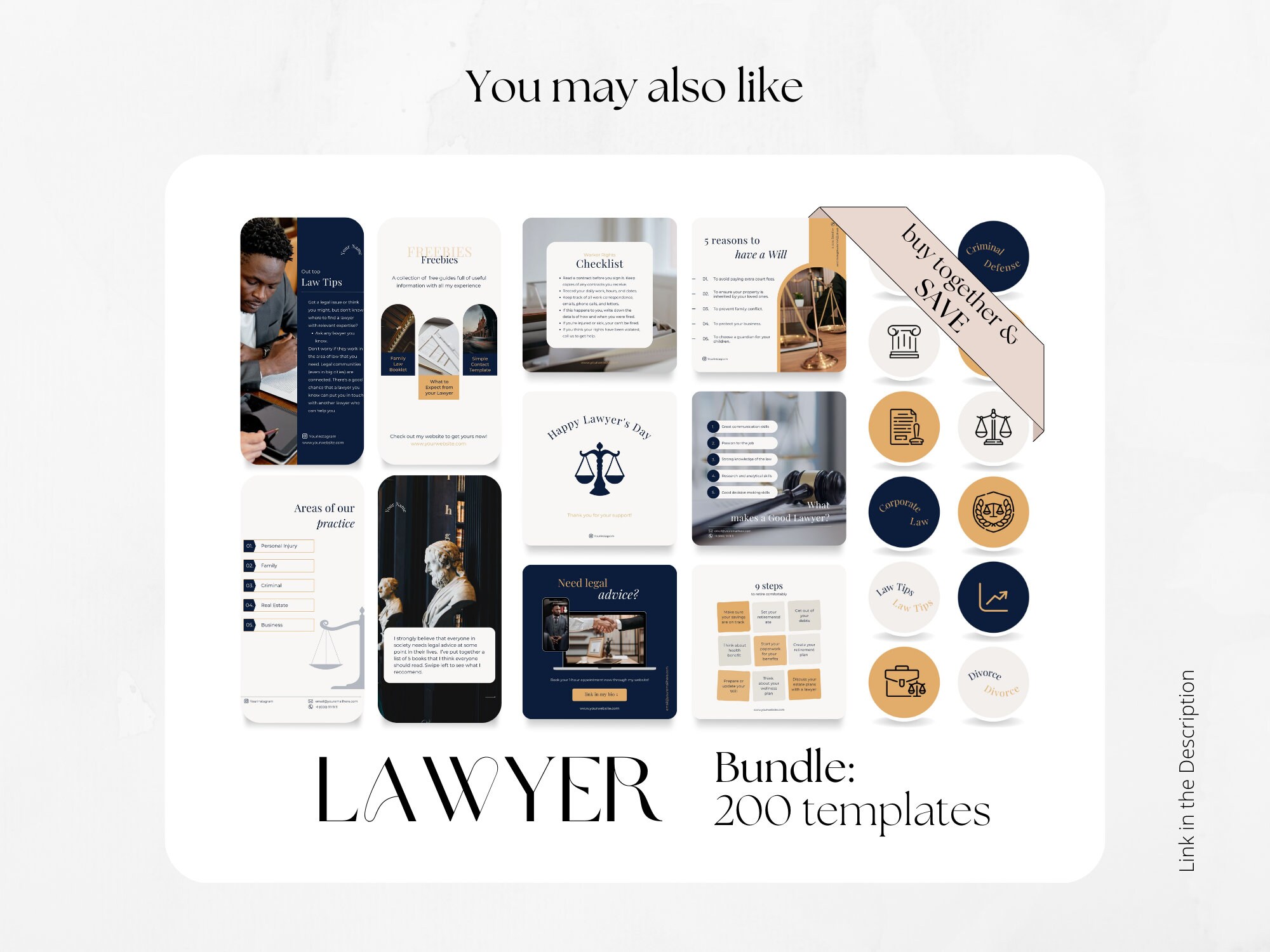 60 Lawyer Social Media Posts Templates | Law Firm Legal Office ...