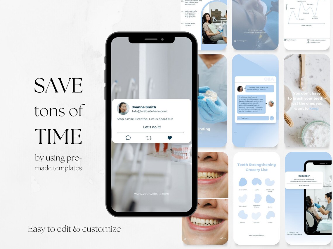 60 Dental Social Media Story Templates | Dentist Clinic Business ...