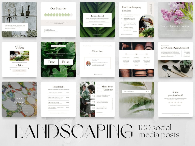 100 Landscaping or Gardening Social Media Post Templates | Landscape ...