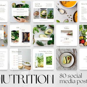 80 Nutrition Social Media Post Templates | Health Wellness Coach ...