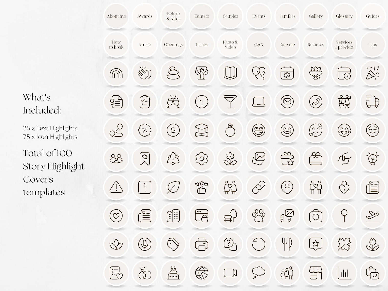 100 Wedding Planner Story Highlight Cover Templates | Instagram Circles ...