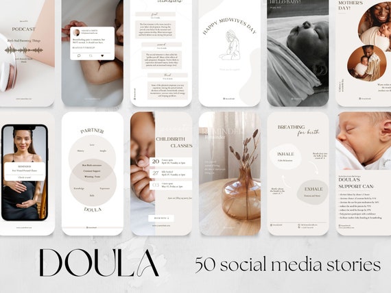 50 Birth Doula Stories Templates for Social Media Instagram - Etsy