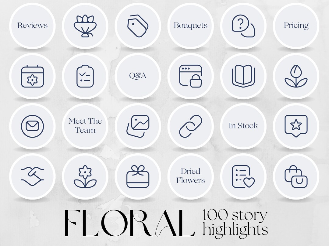 100 Floral Highlight Covers Template | Flower Boutique Business ...