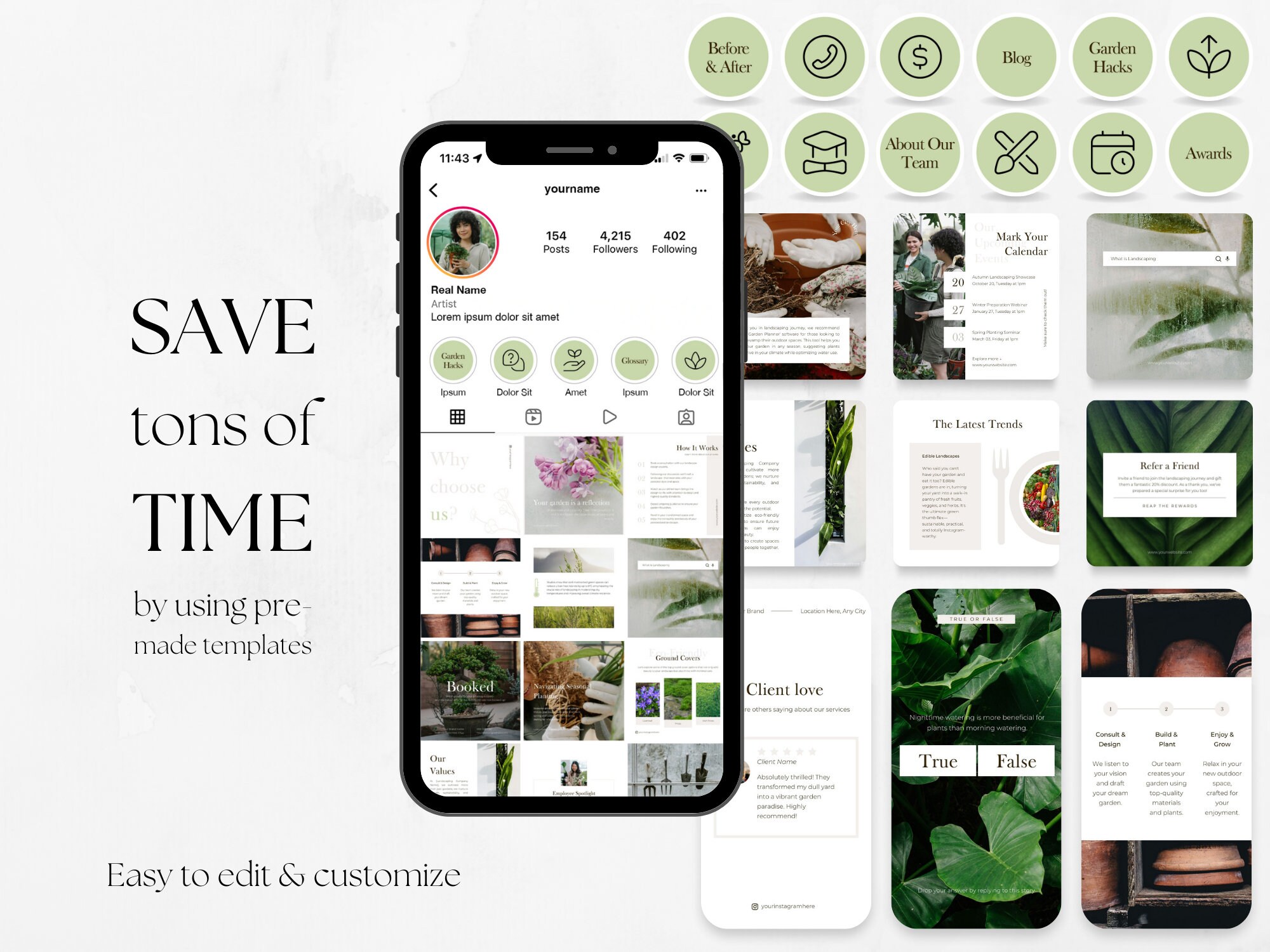BUDNLE: 300 Landscaping Gardening Posts, Stories, Highlight Covers ...