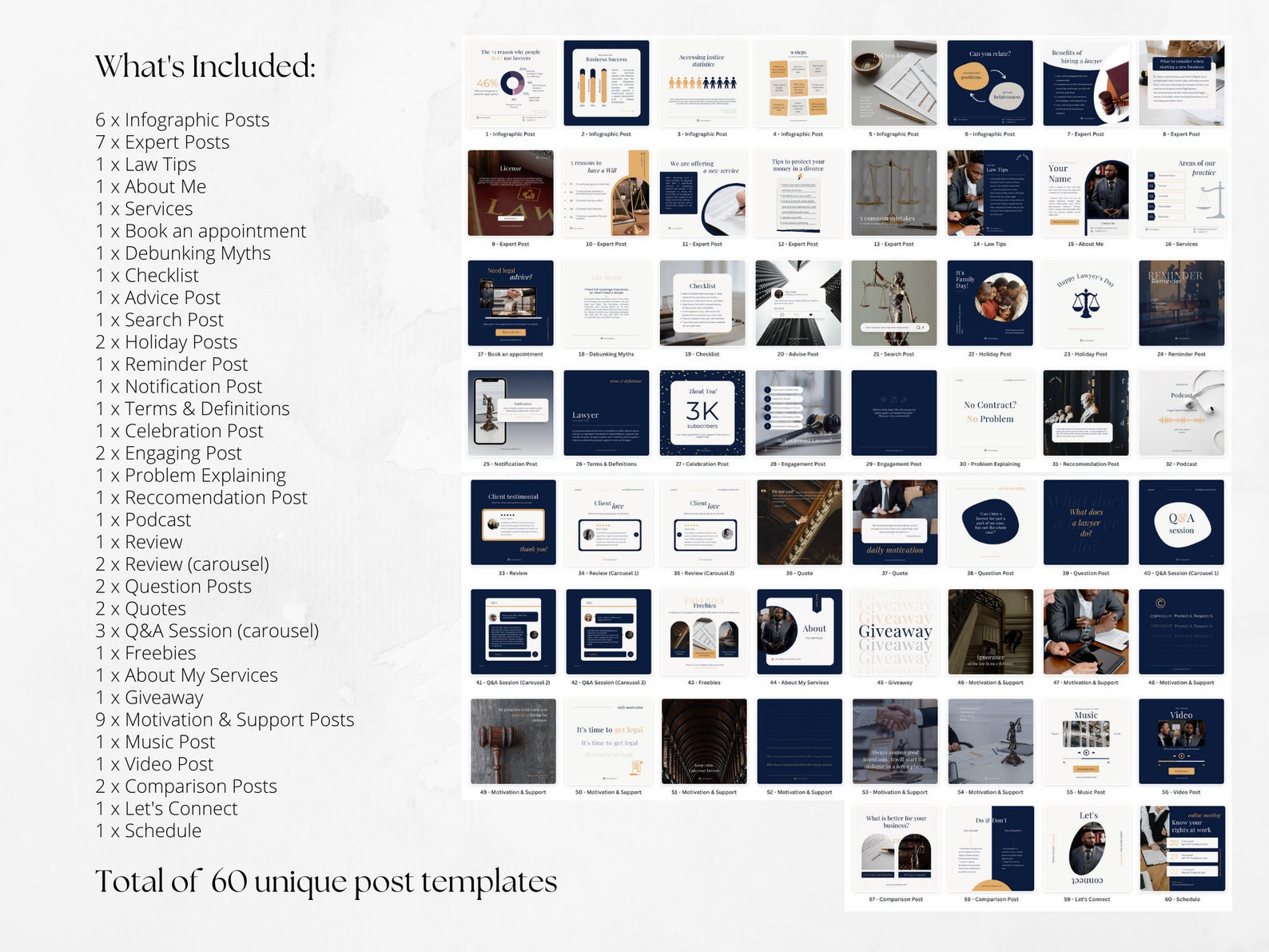 60 Lawyer Social Media Posts Templates | Law Firm Legal Office ...