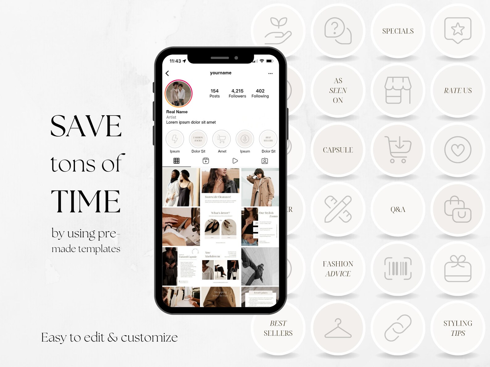 100 Fashion Social Media Story Highlight Cover Templates | Clothing ...