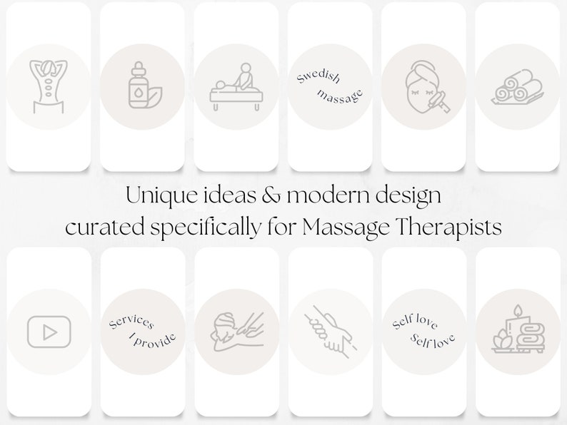 80 Massage Therapist Social Media Story Highlight Covers| Spa ...