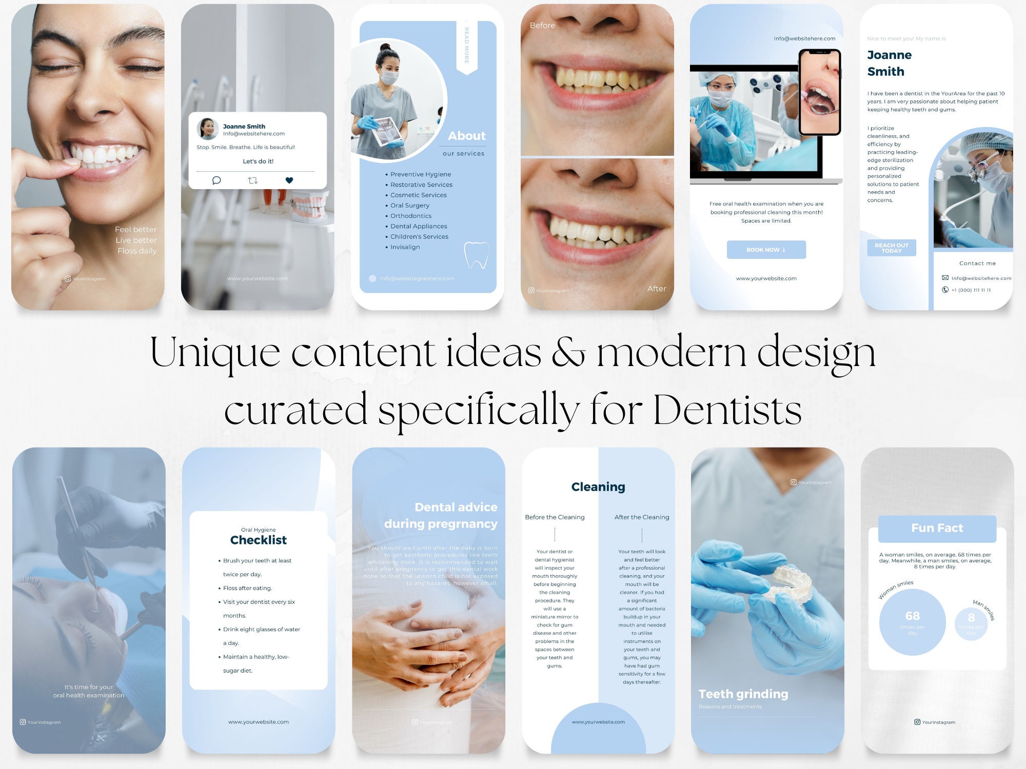 60 Dental Social Media Story Templates | Dentist Clinic Business ...