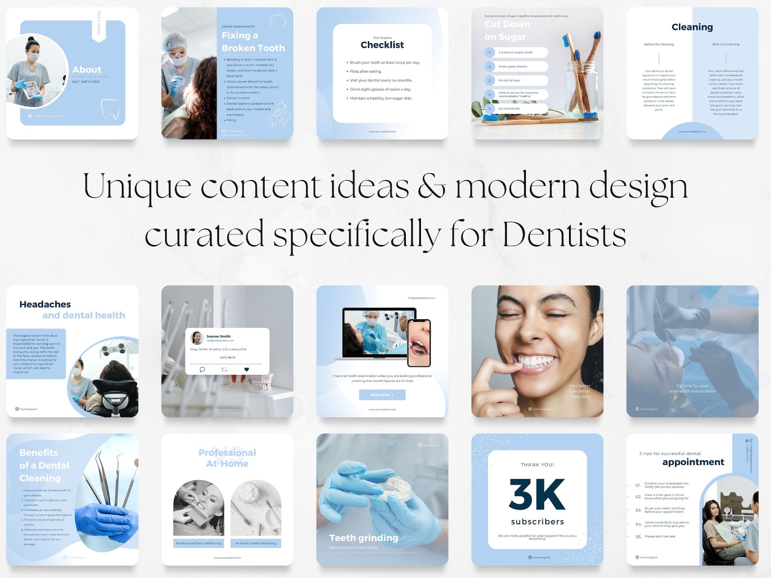 60 Dental Social Media Posts Templates | Dentist Clinic, Business ...
