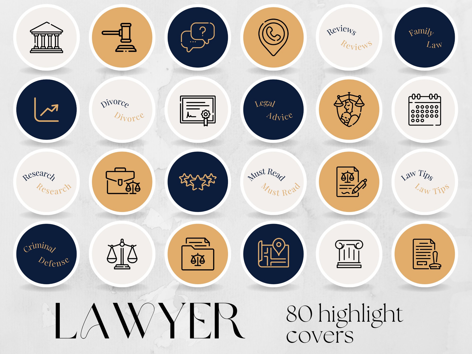 80 Lawyer Social Media Story Highlight Covers | Professional Editable ...