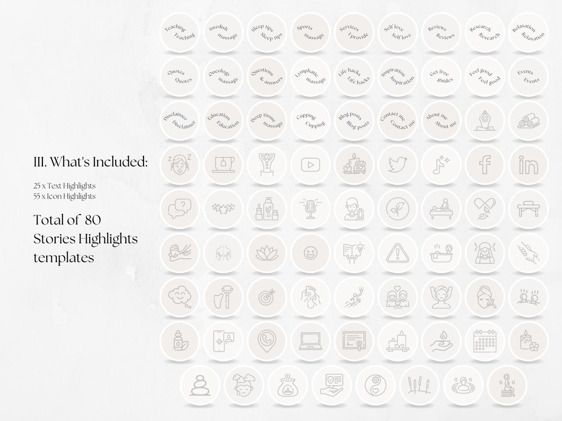 200 Massage Therapist BUNDLE: 60 Posts, 60 Stories, 80 Highlight Covers ...
