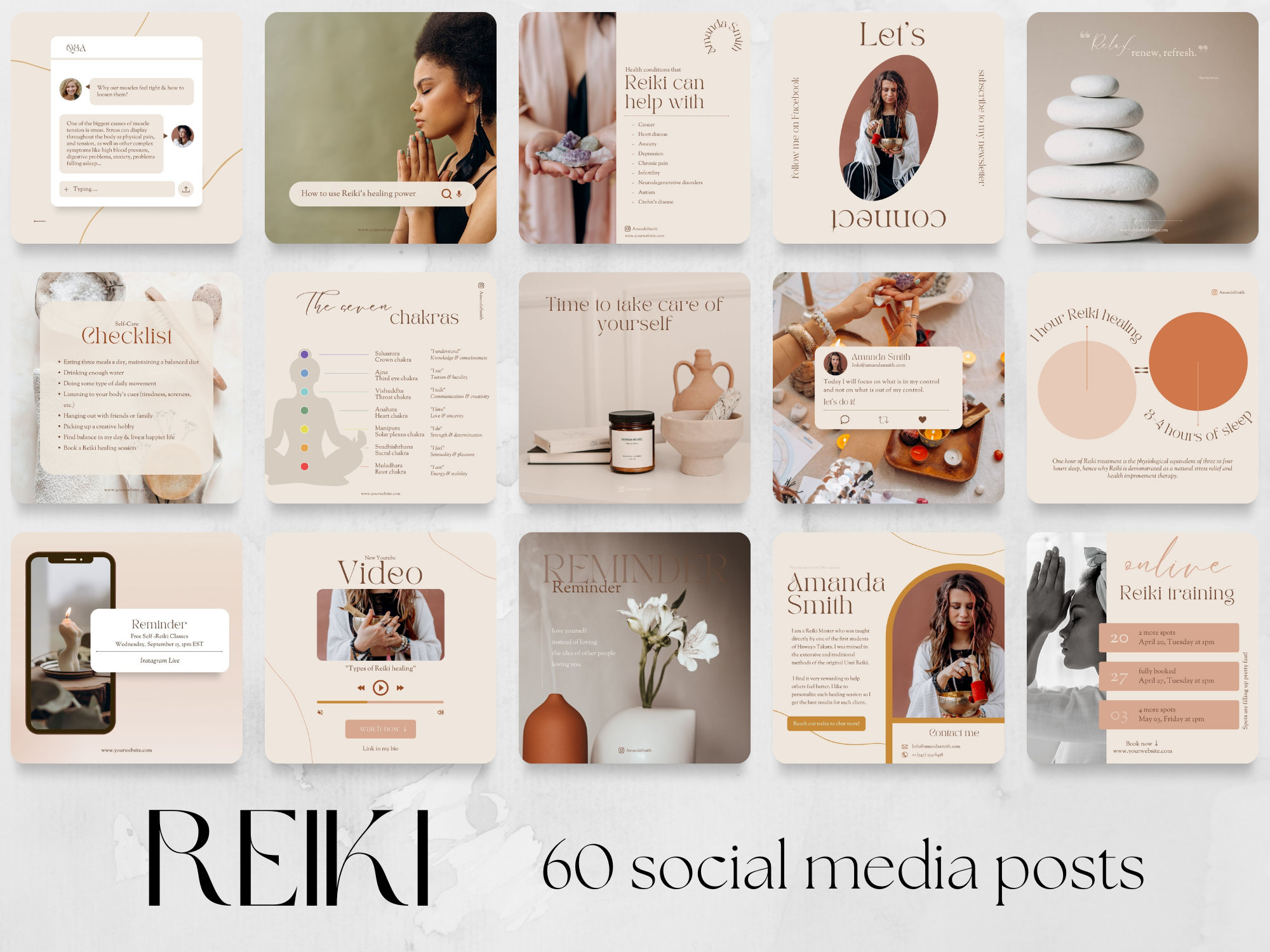 60 Reiki Master Social Media Posts Templates | Energy Healing ...