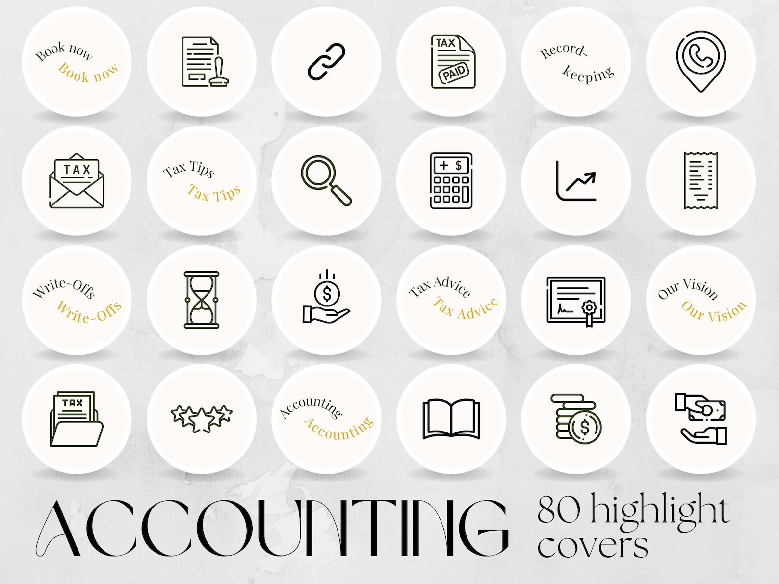 80 Accounting Bookkeeping Tax Social Media Story Highlight Covers ...