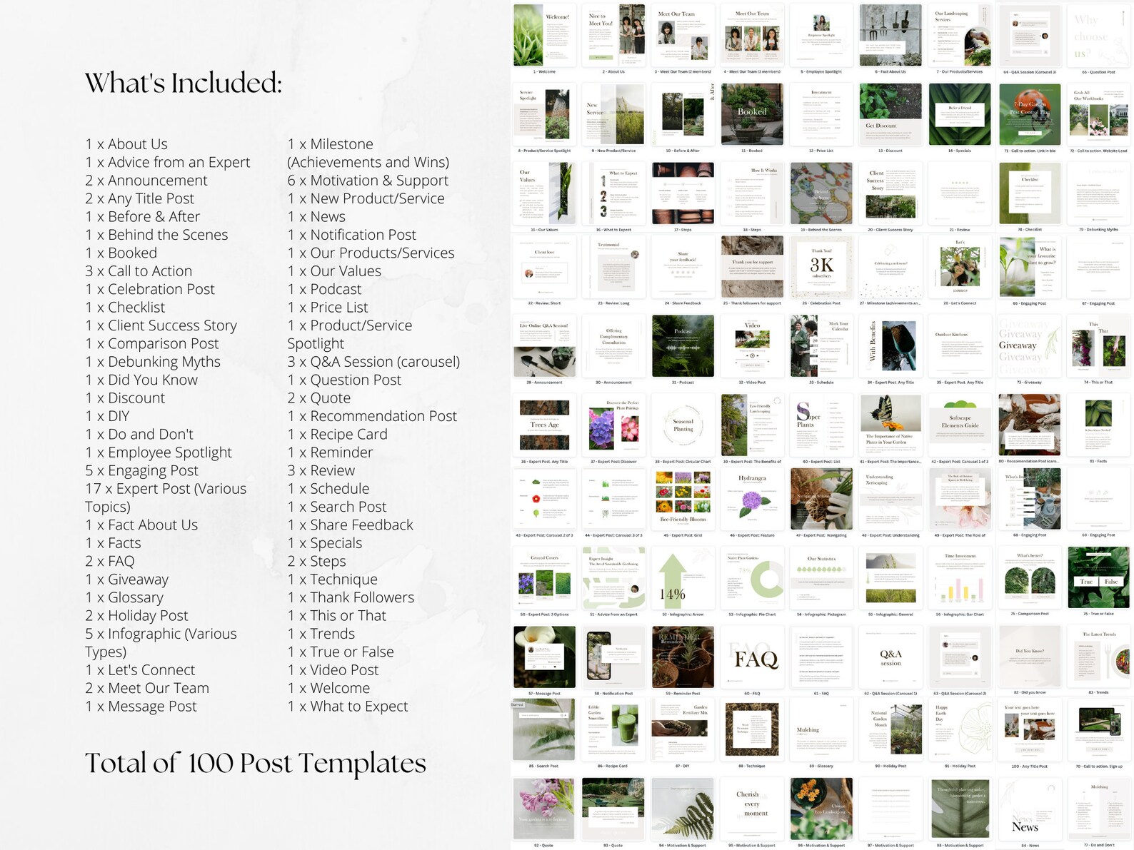 100 Landscaping or Gardening Social Media Post Templates | Landscape ...