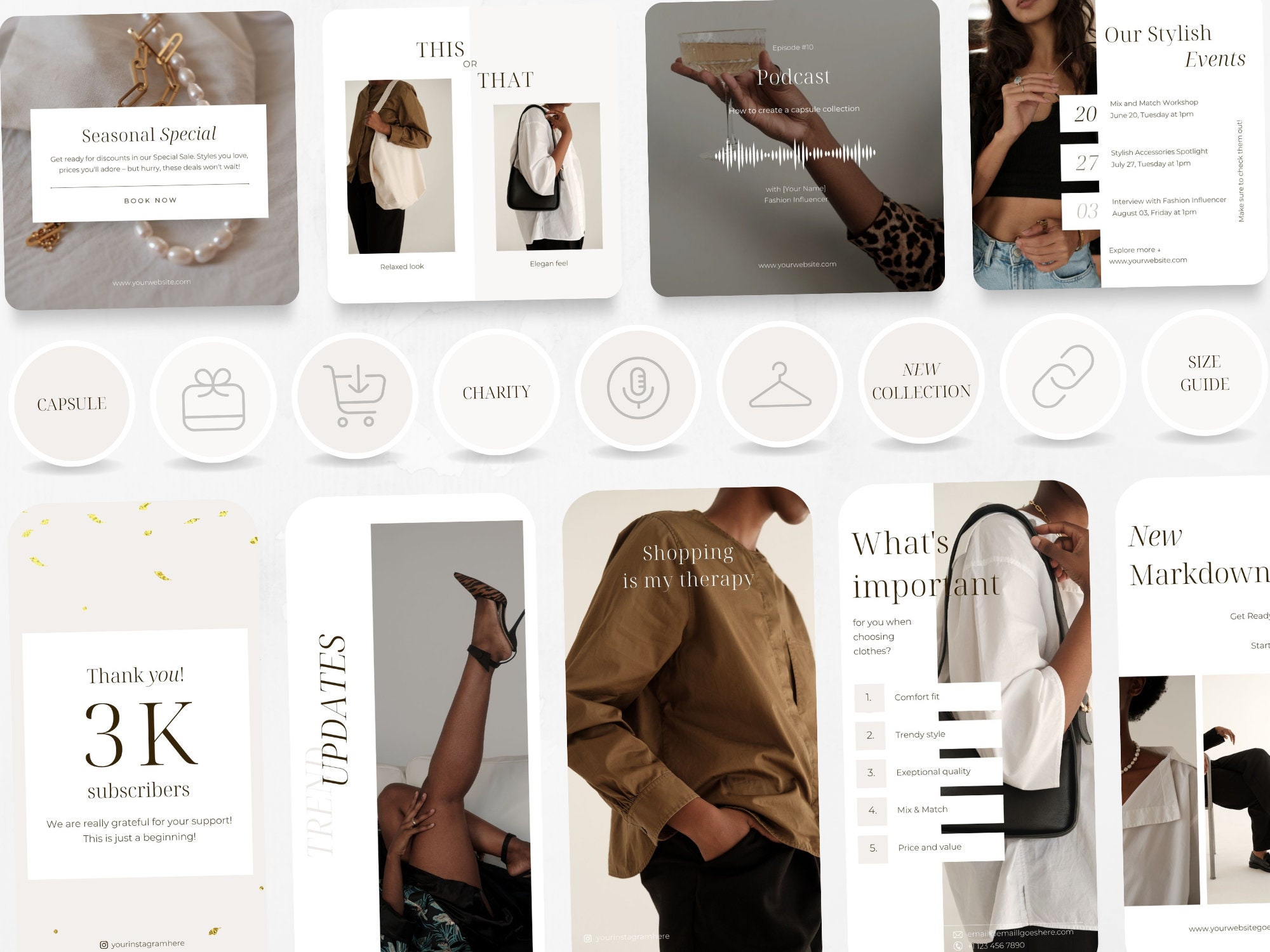 230 Fashion BUDNLE: Social Media Posts, Stories, Highlight Covers ...