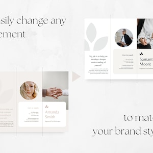 Psychologist Therapist Brochure | Trifold, Double Sided Flyer, Customizable Canva Template ...