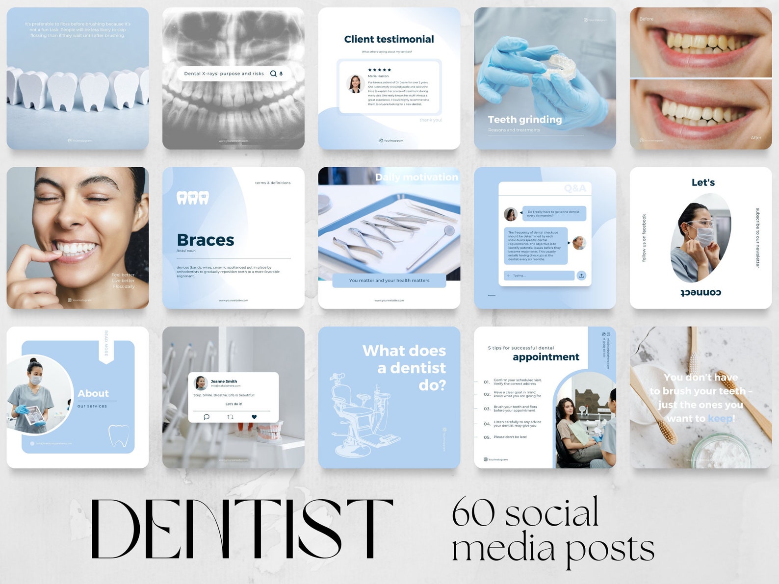 60 Dental Social Media Posts Templates | Dentist Clinic, Business ...