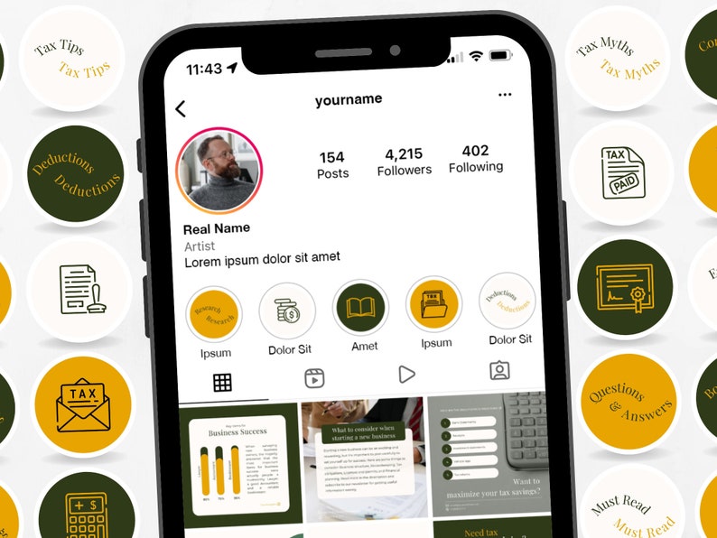 80 Accounting Bookkeeping Tax Social Media Story Highlight Covers ...