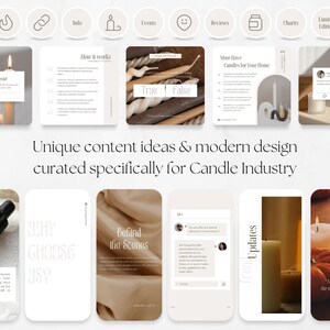 300 Candle Making Business Social Media Bundle Templates: Posts ...