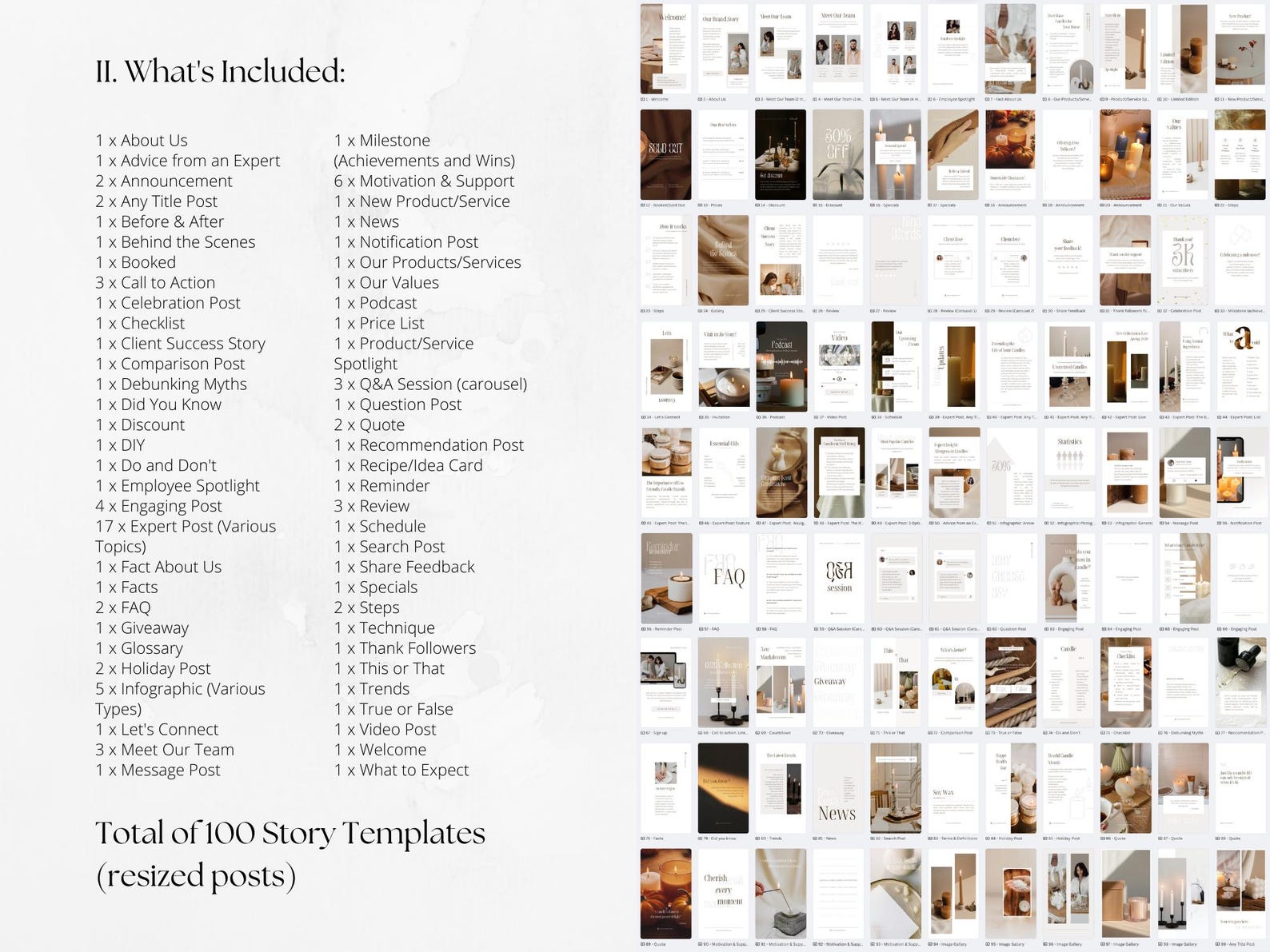 300 Candle Making Business Social Media Bundle Templates: Posts ...