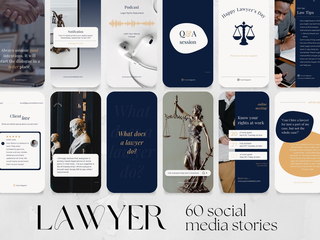 60 Lawyer Social Media Story Templates | Law Firm, Legal Office ...