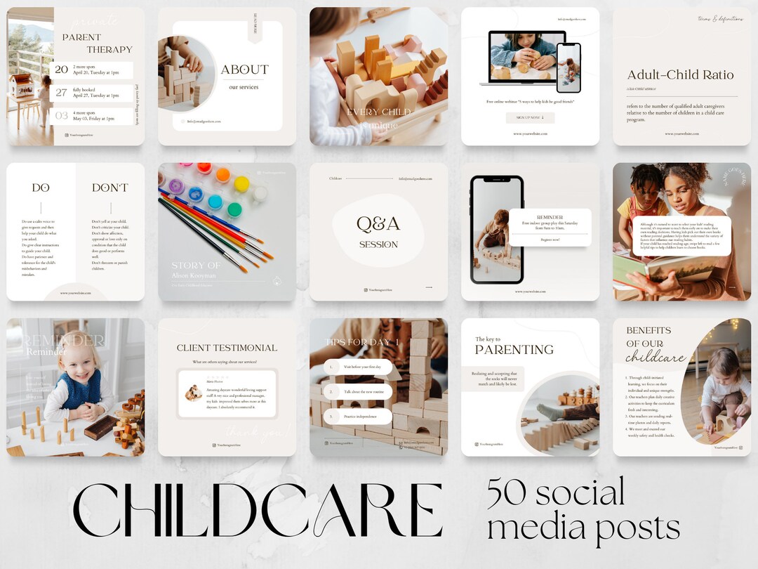 50 Childcare Social Media Posts Templates | Montessori Child Care ...
