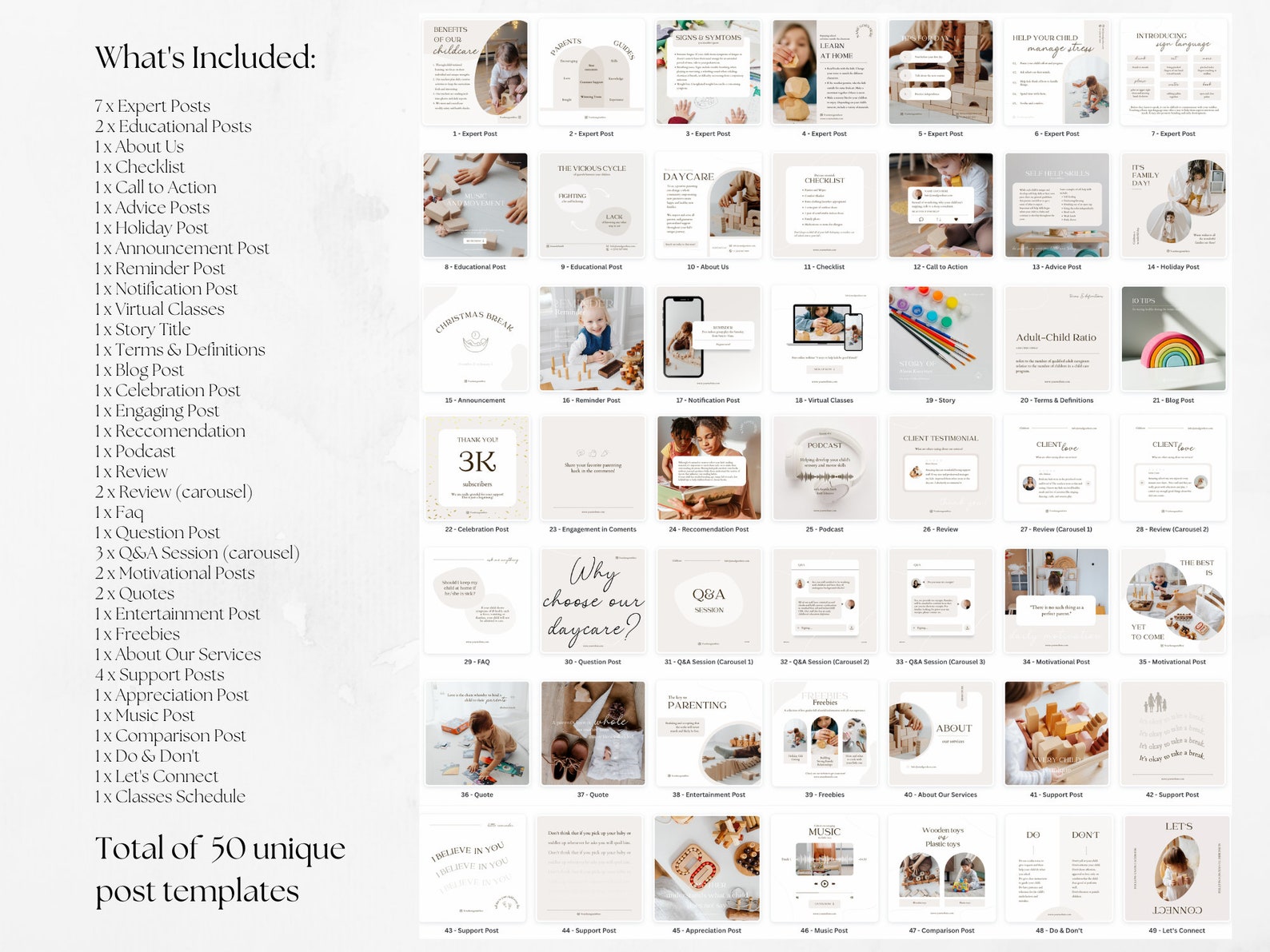 50 Childcare Social Media Posts Templates | Montessori Child Care ...