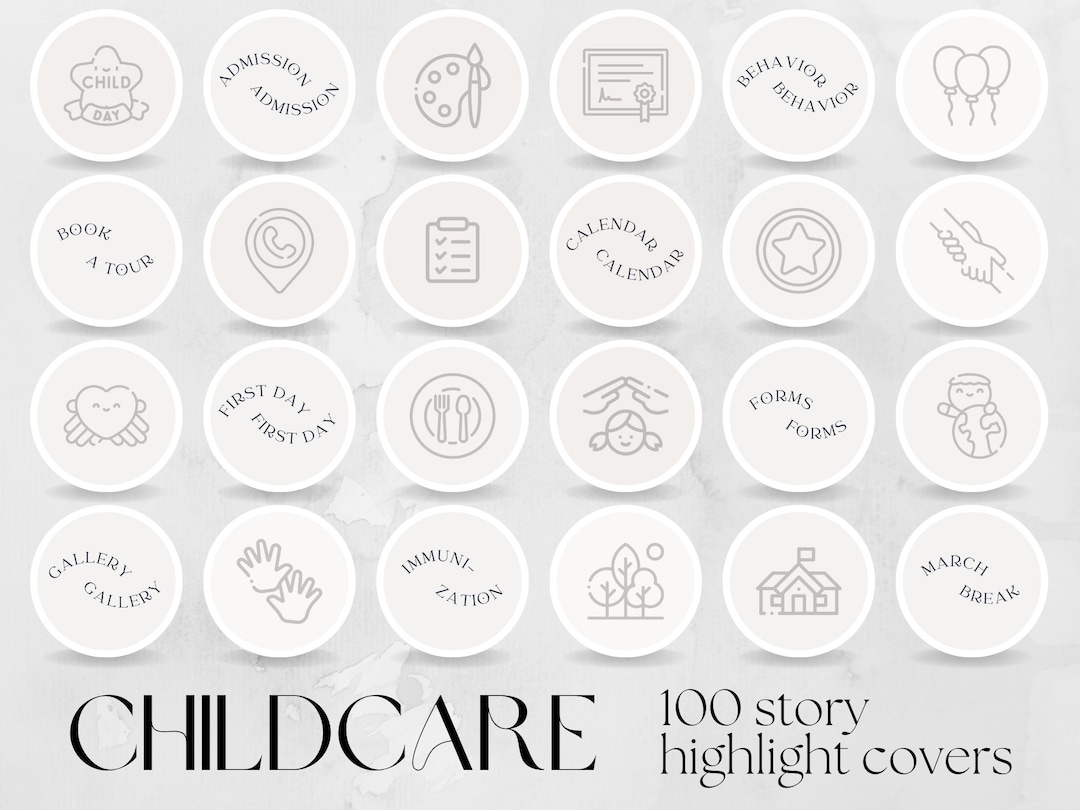 100 Childcare Story Highlight Covers Template | Montessori Licensed ...