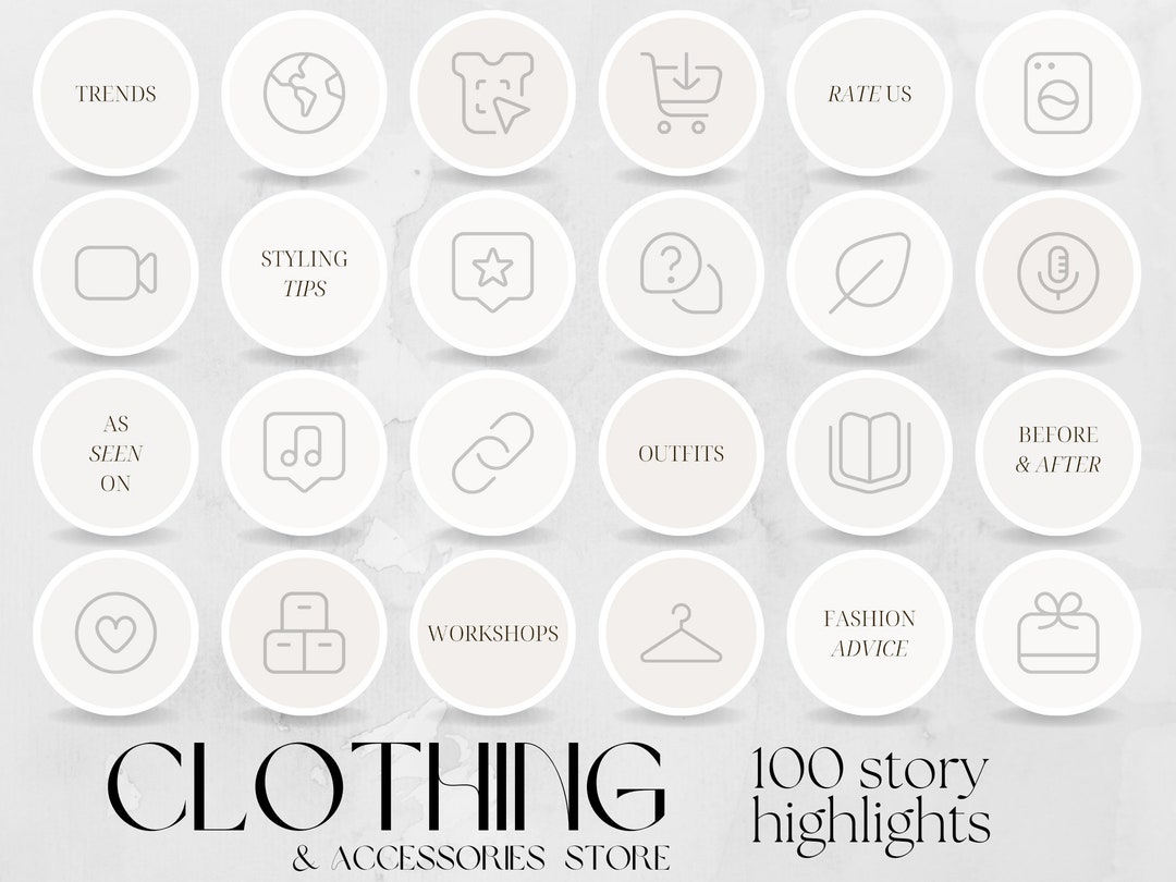 100 Fashion Social Media Story Highlight Cover Templates | Clothing ...