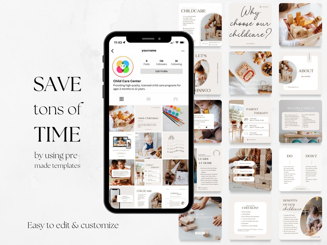 50 Childcare Social Media Posts Templates | Montessori Child Care ...