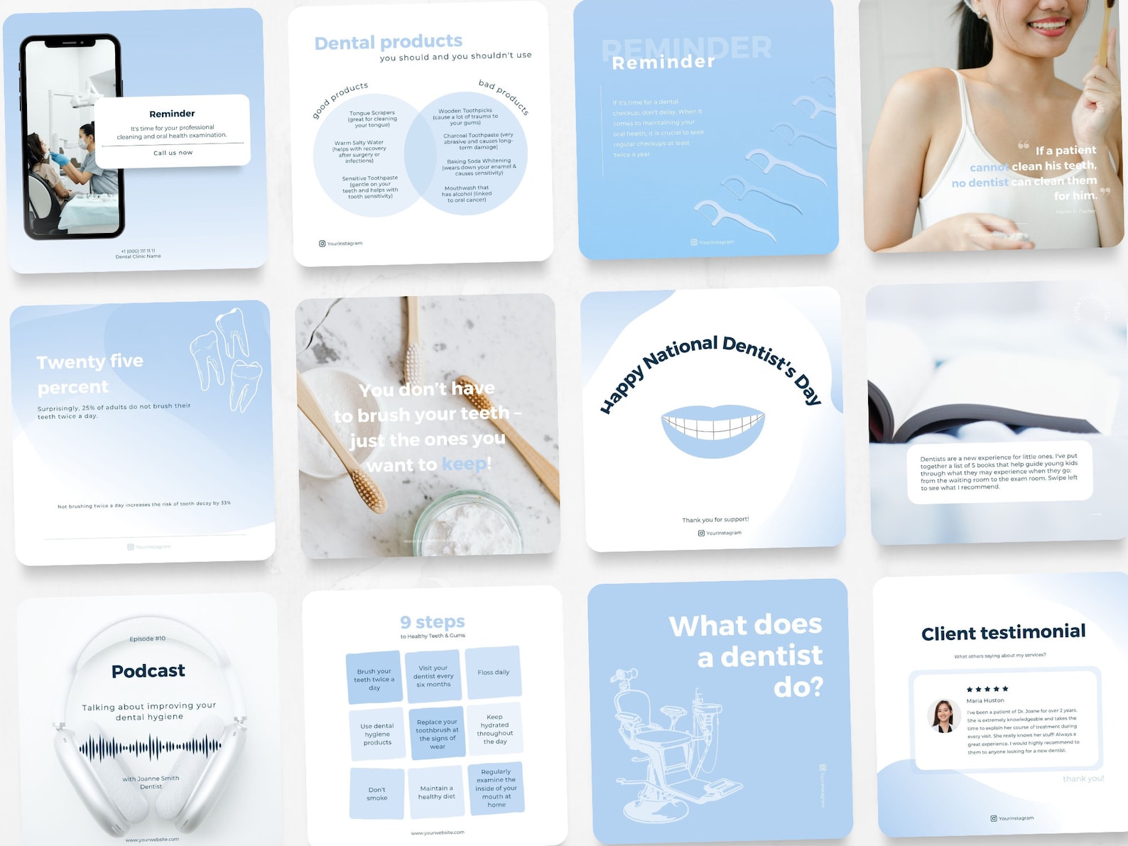 60 Dental Social Media Posts Templates | Dentist Clinic, Business ...
