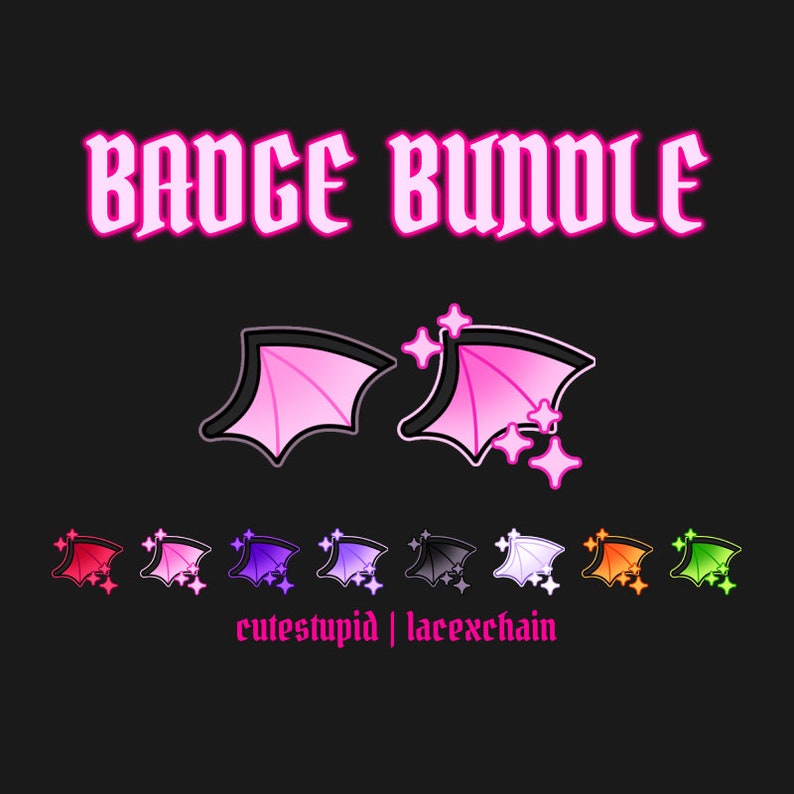 Bat Wing Pack | Twitch Sub Badges, Bits, Channel Points - Etsy
