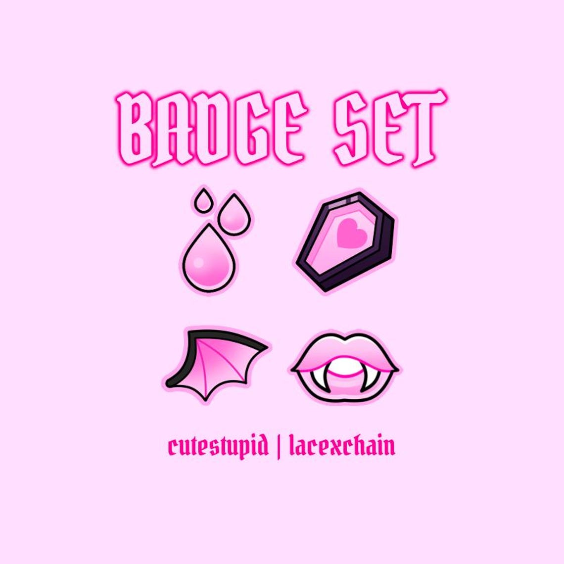 Vampire Badge Set | Pink - Etsy