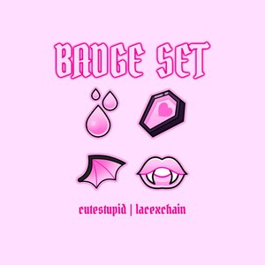 Vampire Badge Set | Pink - Etsy