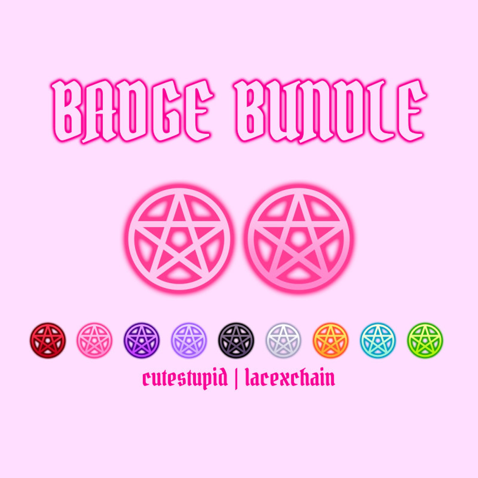Pentagram Pack | Twitch Sub Badges, Bits, Channel Points - Etsy