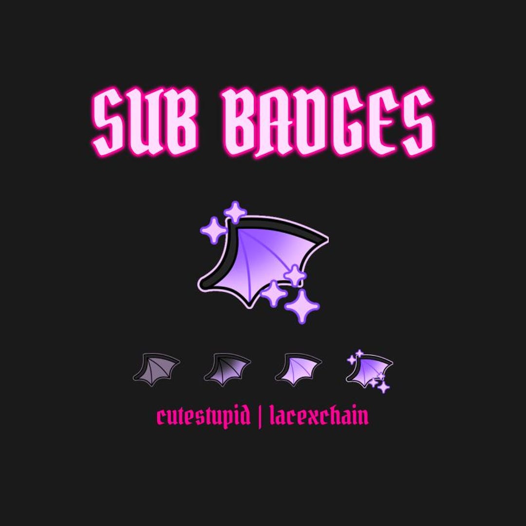 Bat Wing Sub Badges | Lavender - Etsy