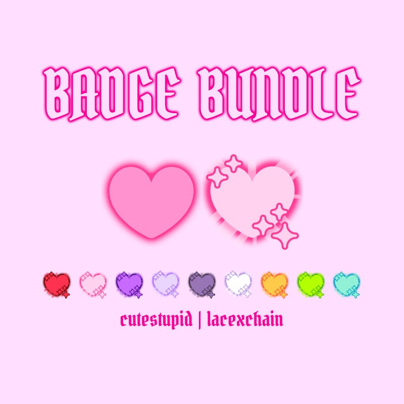 Glowing Heart Pack | Twitch Sub Badges, Bits, Channel Points - Etsy