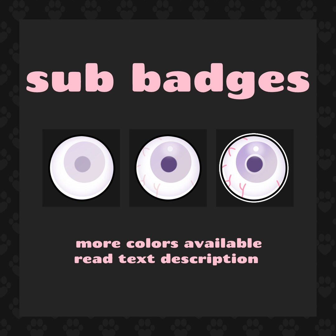Eyeball Sub Badges White Twitch Sub Badges Bits Channel - Etsy