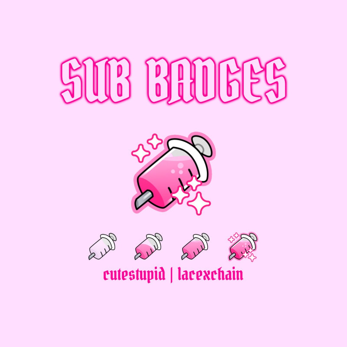 Syringe Needle Sub Badges | Pink - Etsy