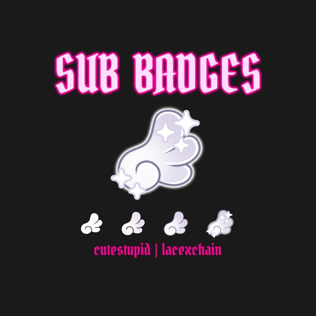 Angel Wing Sub Badges White - Etsy