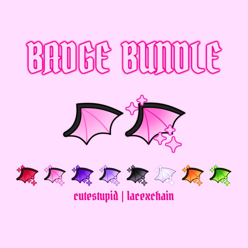 Bat Wing Pack | Twitch Sub Badges, Bits, Channel Points - Etsy