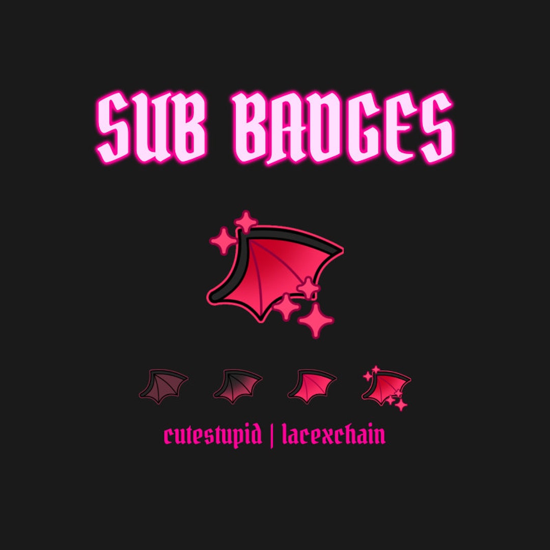 Bat Wing Sub Badges | Red - Etsy