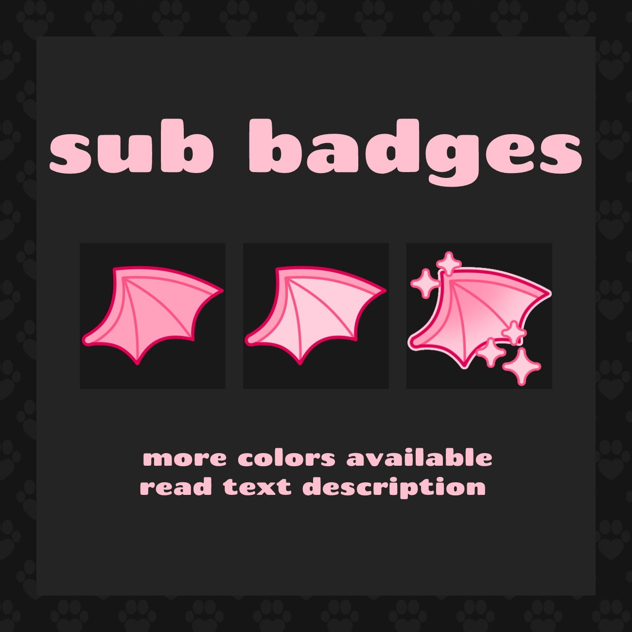 Bat Wing Sub Badges Pink Twitch Sub Badges, Bits, Channel Points - Etsy