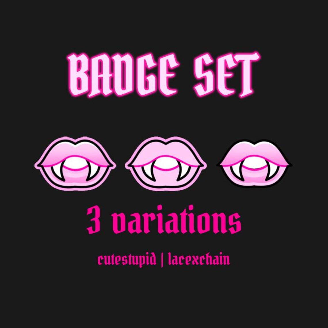 Vampire Badge Set | Pink - Etsy