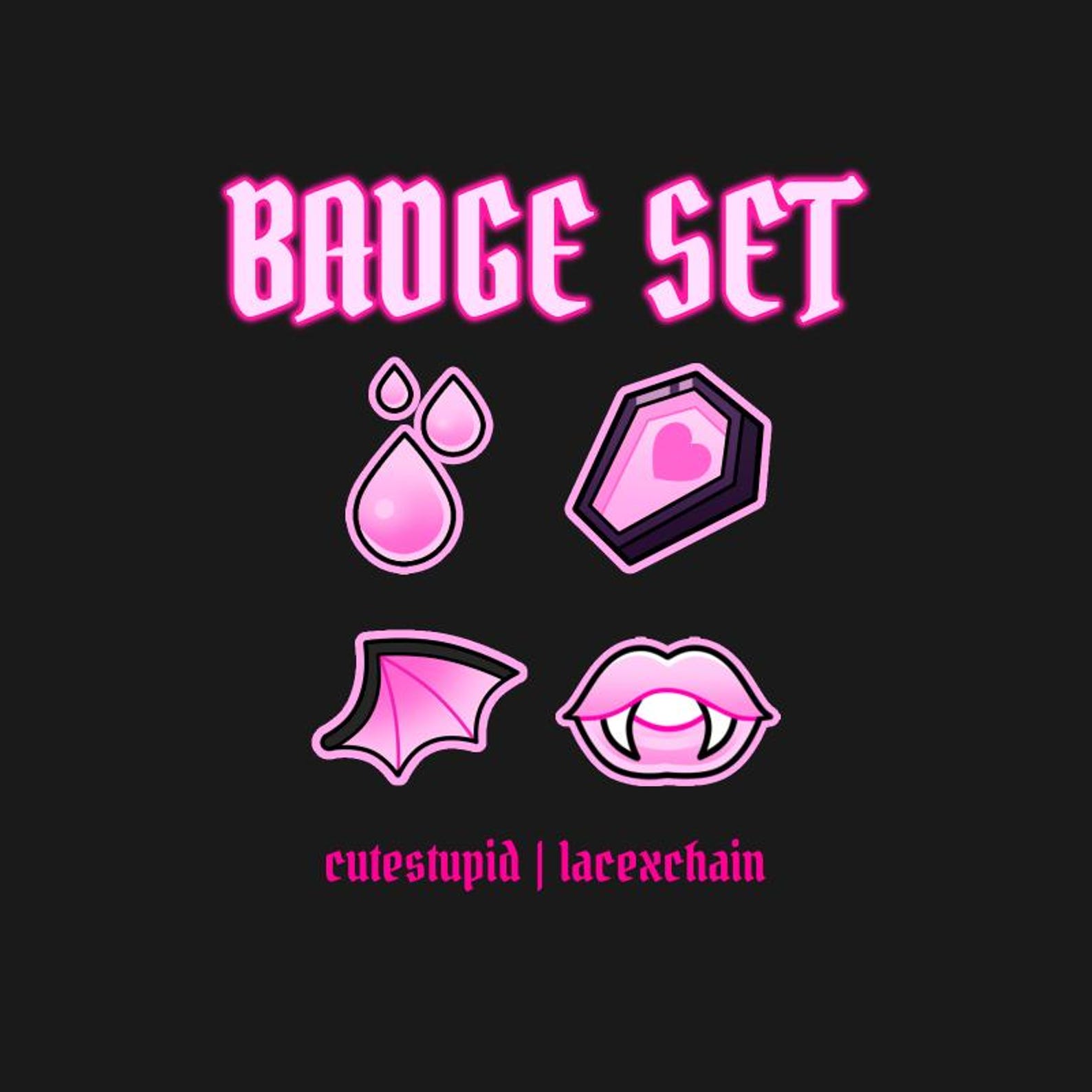 Vampire Badge Set | Pink - Etsy
